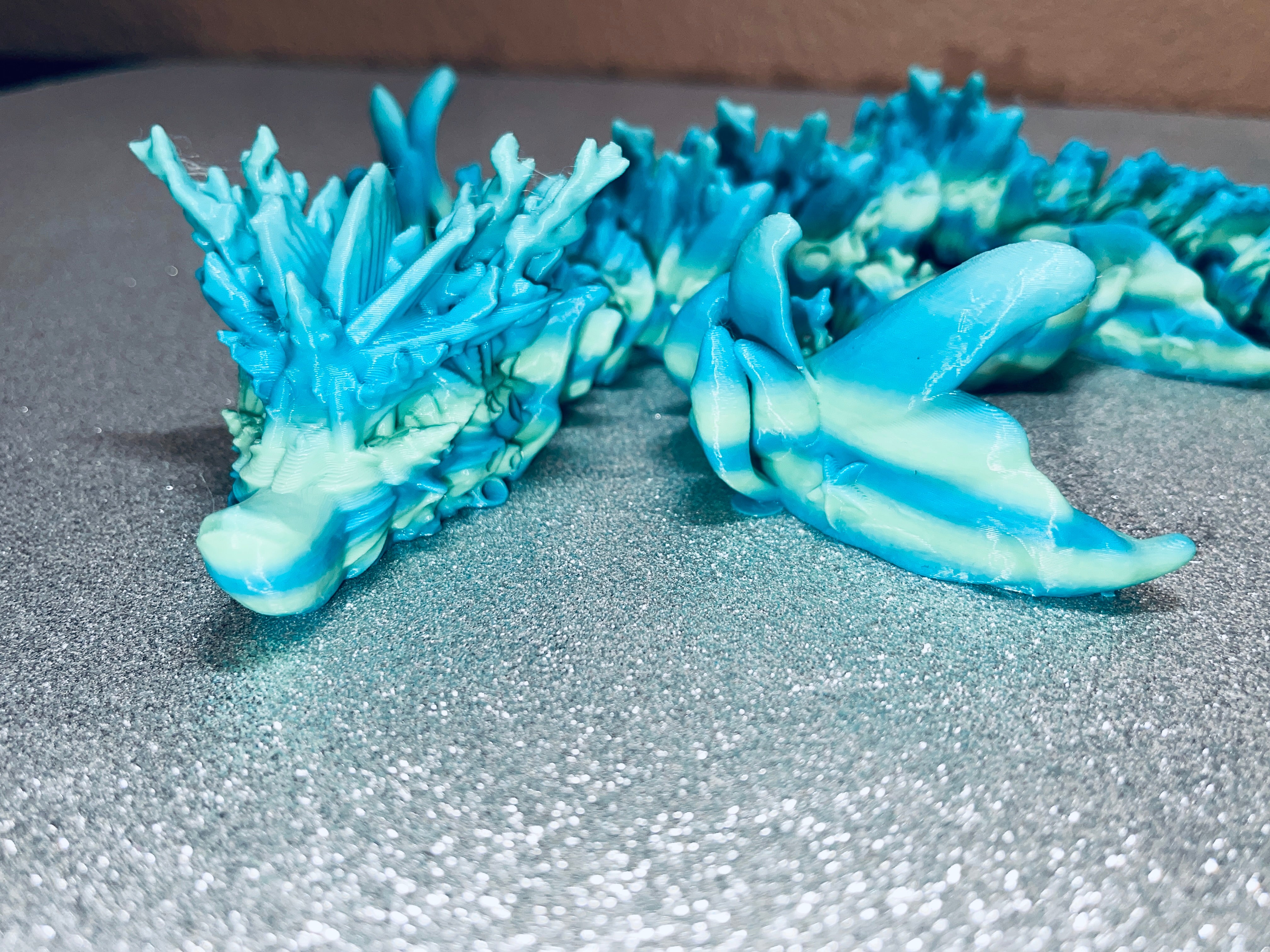 Coral Reef Dragon, Articulated 3D Printed Dragon, Flexible 3D Dragon F ...